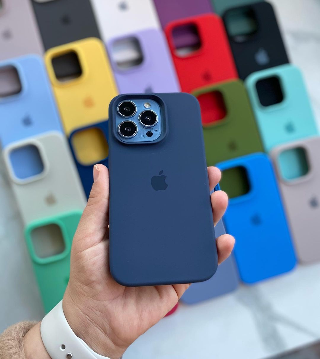 Navy Blue Original Silicone Case – variety.pk